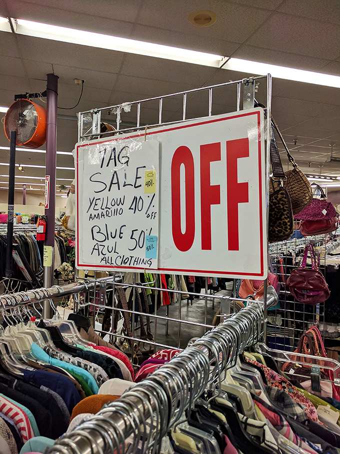 The thrill of the color-coded discount system &ndash; a secret language that separates casual browsers from serious bargain hunters.