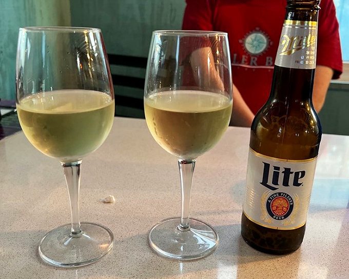 Nothing says "vacation mode activated" like cold wine and beer on a sunny Florida afternoon.