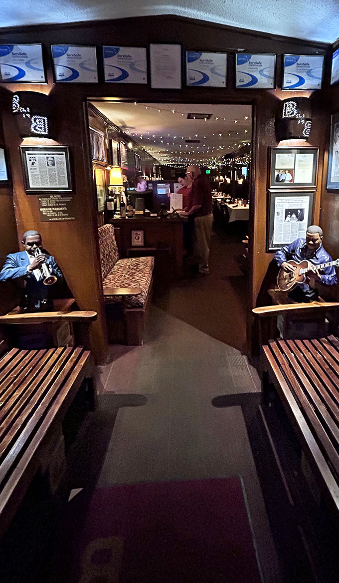 Walking through this entrance feels like stepping into a time when dining out was an occasion and steakhouses were temples of hospitality.