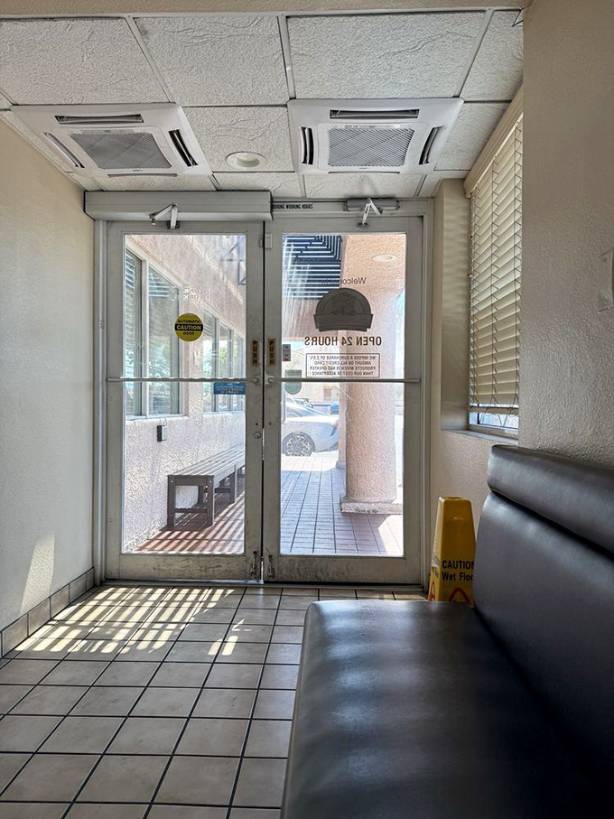 The entrance&mdash;a portal to a parallel universe where calories don't count and coffee refills flow like the Bellagio fountains.