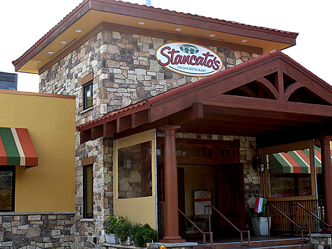 The entrance proudly announces what awaits inside &ndash; an Italian-American institution where hunger goes to meet its delicious match.