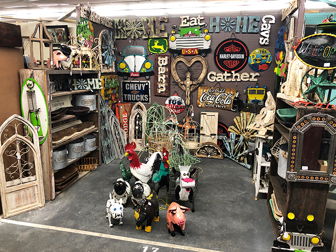 Rural Americana meets modern farmhouse in this delightful corner. Those decorative animals aren't just cute&mdash;they're conversation starters!