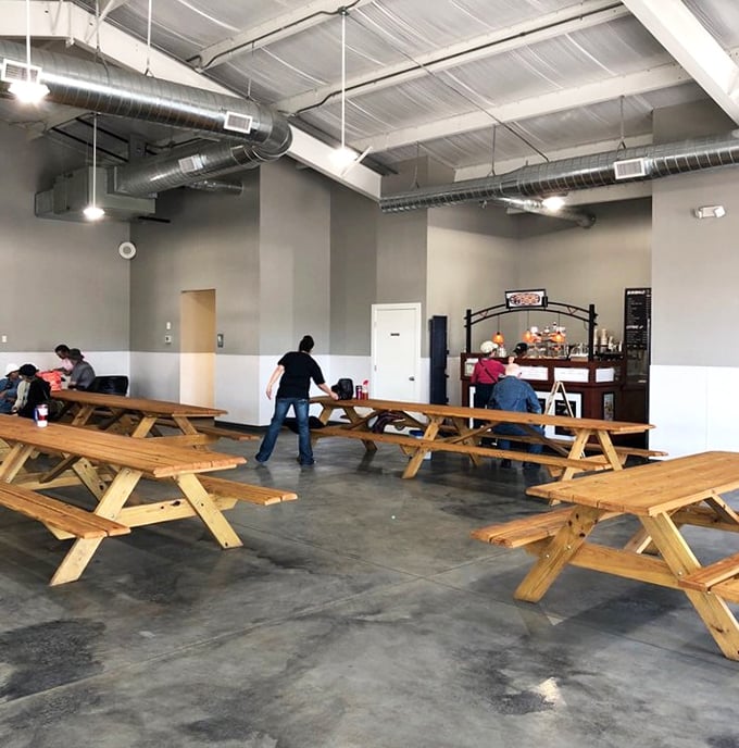 The market's food court&mdash;where picnic tables and hungry shoppers converge. Refuel here before diving back into the treasure hunt.