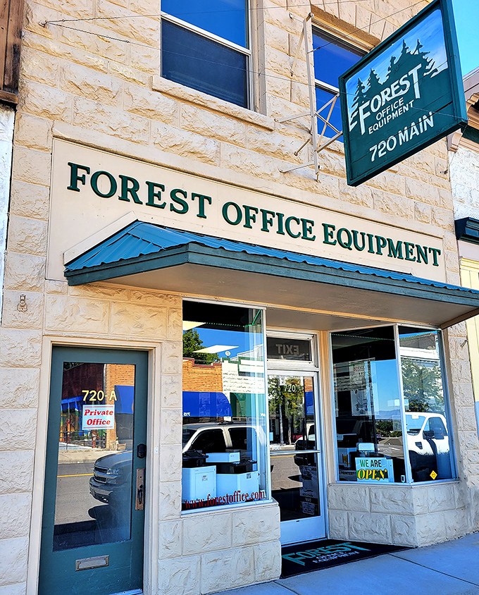 Forest Office Equipment's storefront represents Main Street businesses that have weathered decades of economic storms.