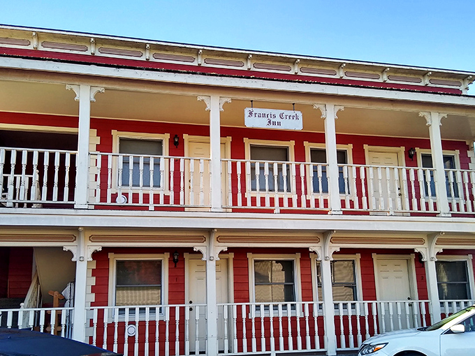 The Francis Creek Inn's wrap-around porch practically begs you to sit a spell with a glass of lemonade and absolutely no urgent emails to answer.
