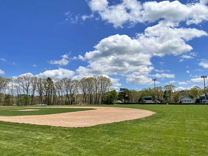 Fuller Field waits for the crack of bats and cheers of parents&mdash;a perfectly maintained diamond in the community's crown.