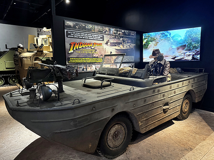 Indiana Jones' amphibious adventure vehicle looks ready for its next archaeological expedition. Just add water and Nazis to outrun.