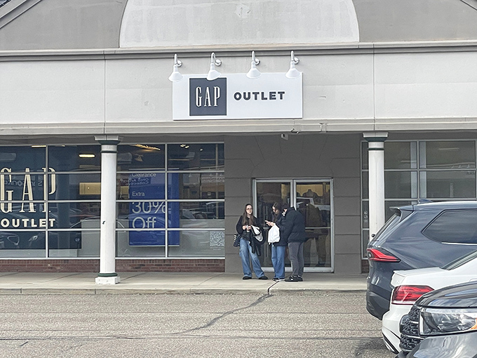 Gap Outlet's clean, minimalist storefront mirrors its fashion philosophy&mdash;basics done right, now with price tags that won't induce cardiac events.