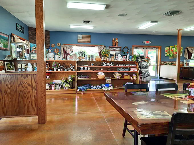 A cozy corner filled with handmade goods and local treasures, because sometimes you need souvenirs to prove this place was real.