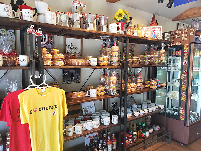 The gift shop corner tempts you with take-home treasures, because one meal here is never enough.