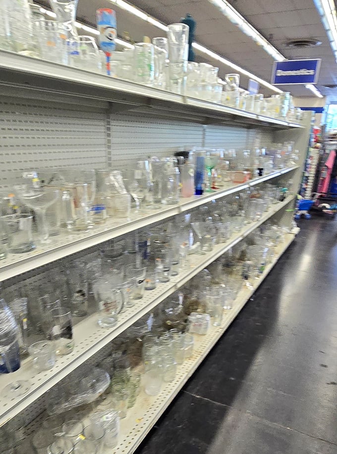 The glassware aisle sparkles with potential dinner party stars &ndash; crystal, everyday tumblers, and quirky vintage pieces all waiting for their pour.