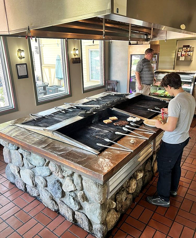 The legendary grill where customers become chefs. It's dinner and a show where you're both the audience and the star.