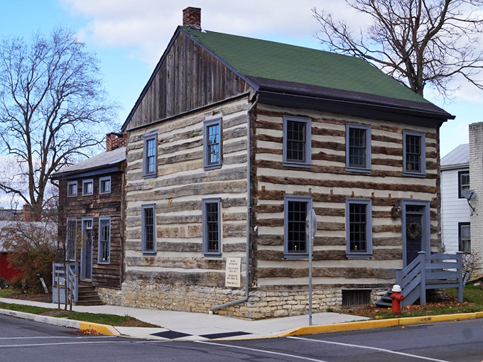 The Gutelius Log House stands as a rugged testament to early Pennsylvania frontier life&mdash;hand-hewn logs and simple windows framing centuries of Mifflinburg history.