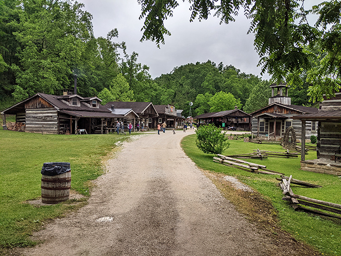 Heritage Farm's authentic log cabins and rustic pathways offer a hands-on history lesson. No textbook can match the feeling of walking through Appalachia's living past.