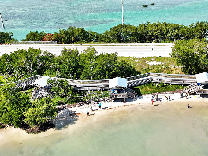 The boardwalk system at Anne's Beach offers accessibility without sacrificing the wild beauty that makes this spot special.