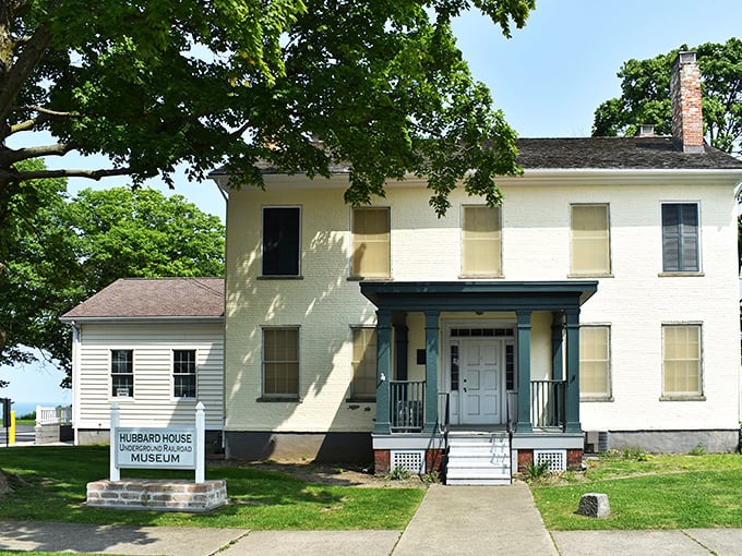 The Hubbard House stands quietly powerful, its white walls holding stories of courage and freedom that echo louder than any monument.