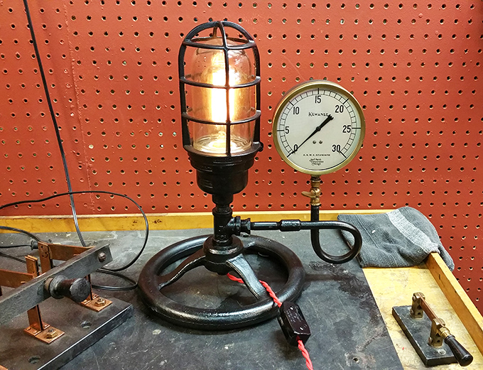Industrial chic before it was trendy&mdash;this steampunk-worthy lamp would make Edison himself nod in appreciation.