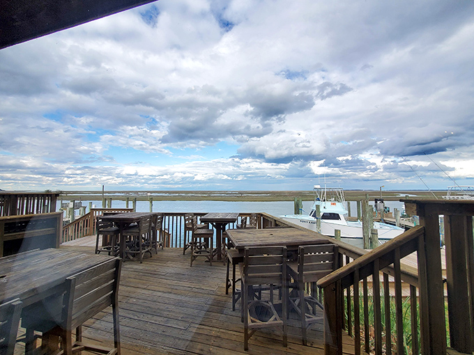 Waterfront dining where the view competes with the seafood. This deck has hosted countless sunset toasts and "you should have seen the one that got away" stories.
