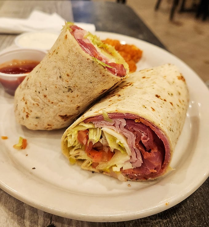 The Italian wrap &ndash; where every ingredient plays its part in perfect harmony, like a delicious edible orchestra in tortilla formal wear.