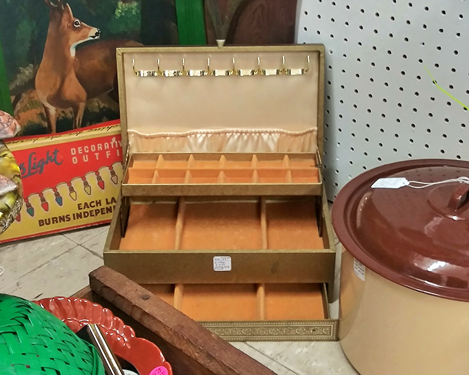 A jewelry box waiting to safeguard new secrets. Those velvet-lined compartments have stories they'll never tell.