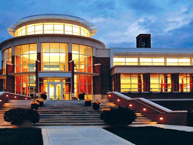 The Green Center for Performing Arts glows like a lantern at dusk, beckoning culture-seekers to performances that rival those in cities ten times Greencastle's size.