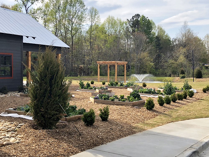 Even the grounds surrounding Saskatoon celebrate nature with raised garden beds, water features, and careful landscaping.