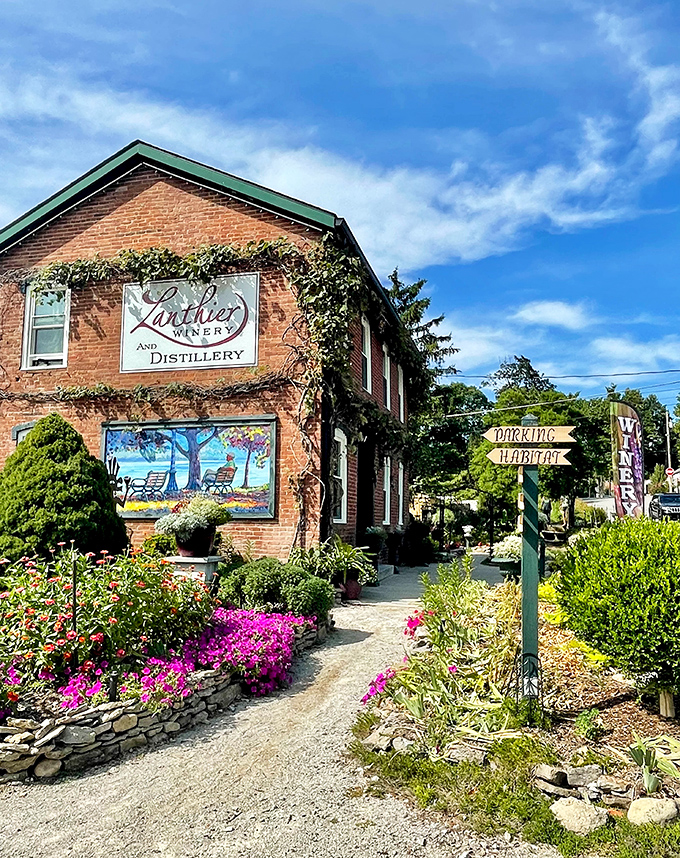 Lanthier Winery's charming entrance welcomes visitors like an old friend who happens to make really good wine.