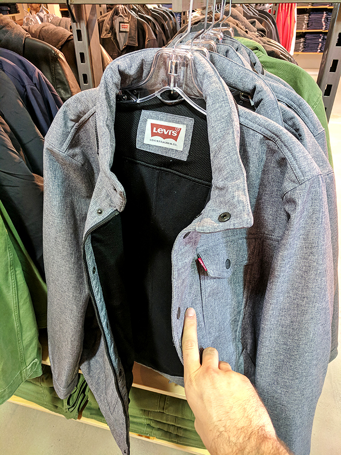 Denim jackets waiting to make you look effortlessly cool, like James Dean with a sensible budget.