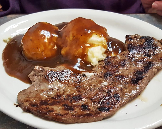 Liver and mashed potatoes smothered in gravy&mdash;a dish your grandmother would approve of, served without pretension or apology.