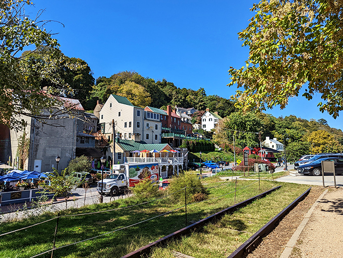 Railroad tracks run through town like a steel timeline, connecting present-day visitors to the rhythms and routes of generations past.