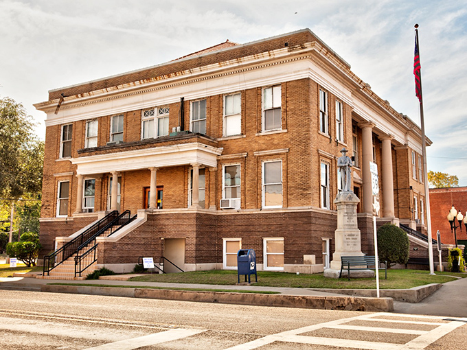 The Marion County Courthouse stands as the architectural crown jewel of Jefferson, commanding respect with its classical proportions.