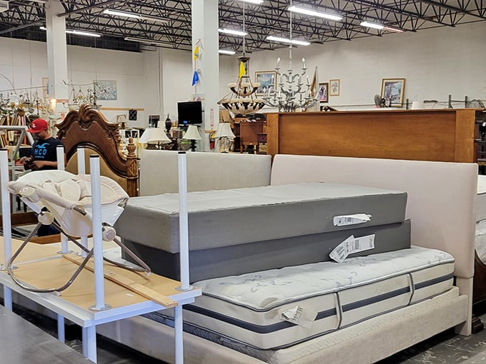 Mattress mountain—where dreams get their second chance. Someone's perfect night's sleep is waiting on one of these gently-used cloud islands.
