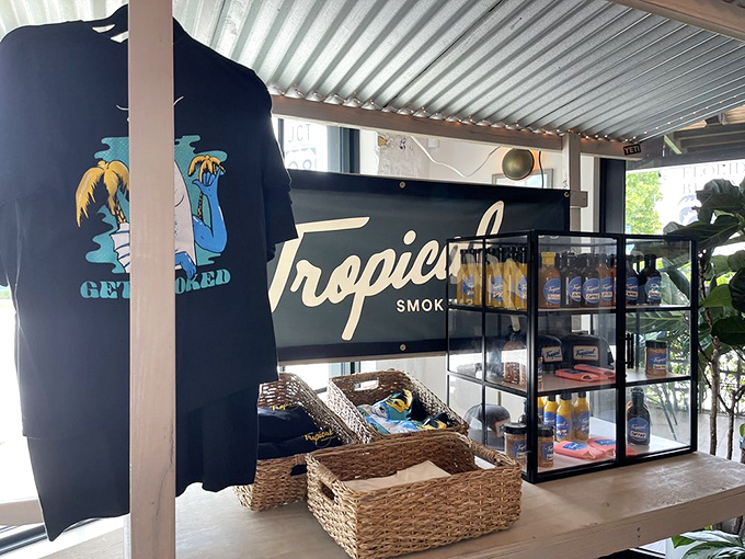 The merch corner offers a chance to take home a souvenir that won't disappear as quickly as those hush puppies did.