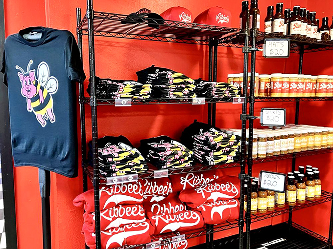 Branded merchandise and bottled sauces let you take the Ribbee's experience home, which your family will definitely appreciate.