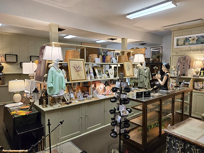 The antique store section offers treasures that whisper stories of Virginia's past&mdash;from vintage clothing to decorative items that have survived generations.