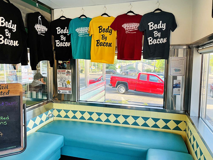 "Body By Bacon" isn't just merchandise—it's a lifestyle statement. These shirts let you wear your dietary choices with pride and a wink.