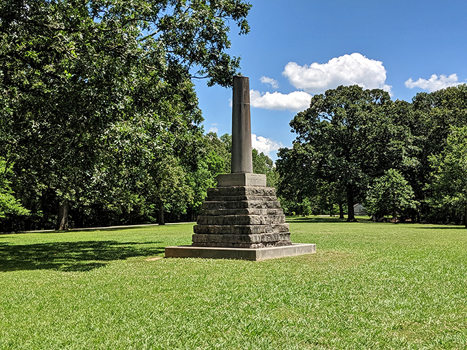 The Meriwether Lewis Monument stands as a solemn reminder of American exploration. History hiding in plain sight along the Natchez Trace.