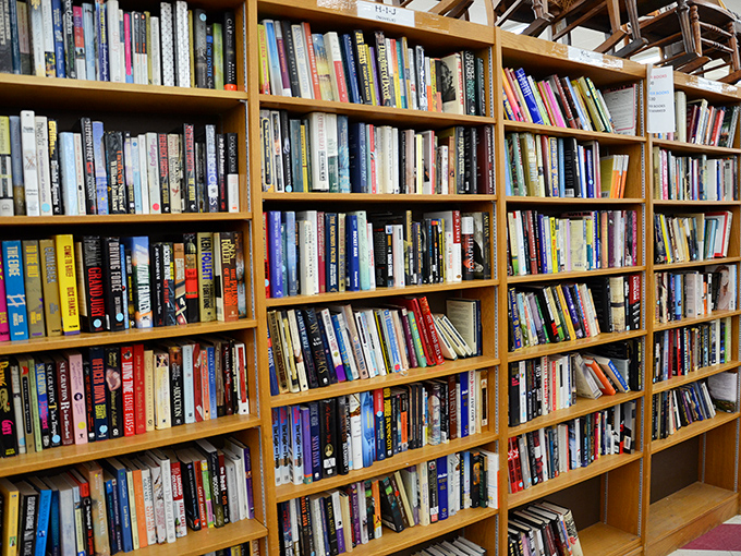 The book section: a literary feast where bestsellers of yesteryear mingle with obscure gems. Bibliophiles, clear your schedule&mdash;you'll be here awhile.