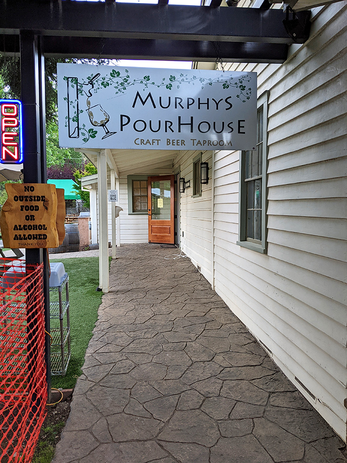 This charming entrance leads to craft beer and good times, because sometimes wine needs a hoppy alternative for company.