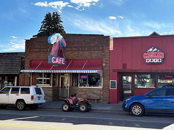 The brick exterior houses decades of dining memories &ndash; nestled perfectly on Red Lodge's main street like it grew there naturally.