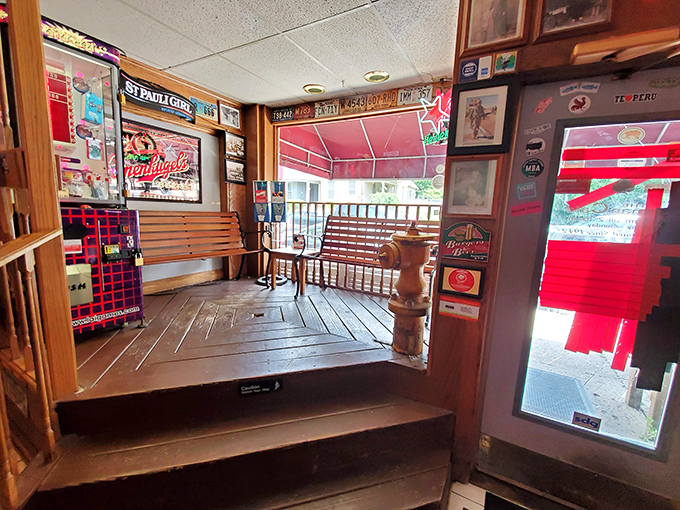 The entryway feels like walking into your favorite uncle's basement bar&mdash;if your uncle happened to be a burger-obsessed memorabilia collector.