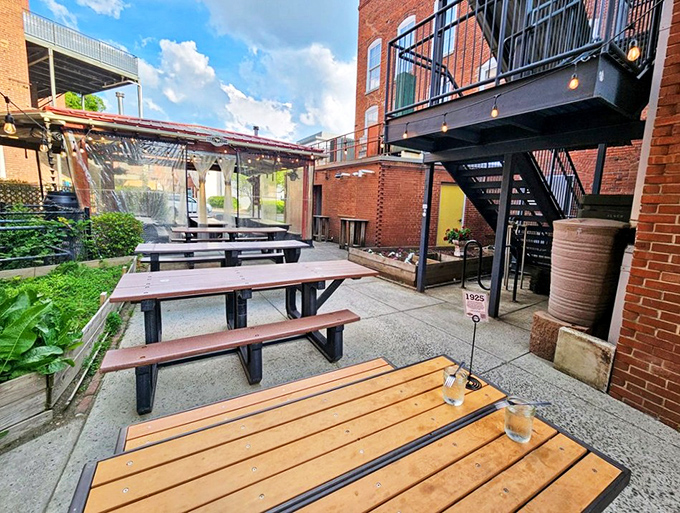 The outdoor patio offers a breath of fresh air and urban charm&mdash;the perfect setting for savoring a burger and watching Durham life unfold.