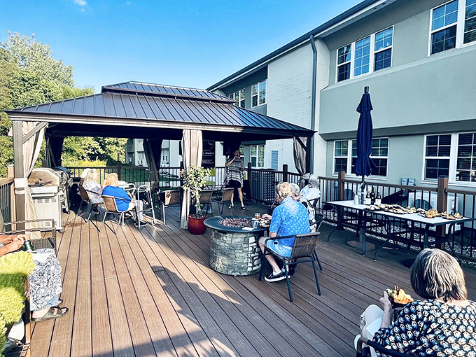 Outdoor living spaces that rival any backyard oasis. The only difference? No one here has to worry about mowing the lawn afterward.