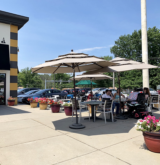 Outdoor seating for those perfect Pennsylvania days when breakfast tastes better with sunshine.