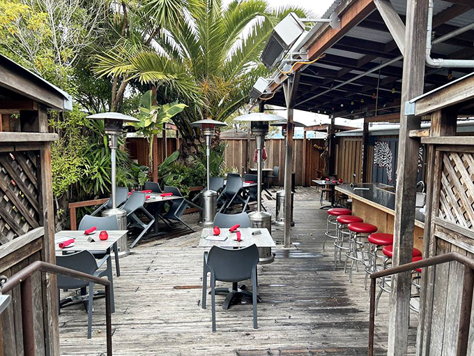 The outdoor patio offers a breezy escape with heat lamps standing guard for those famous Monterey fog-filled evenings.