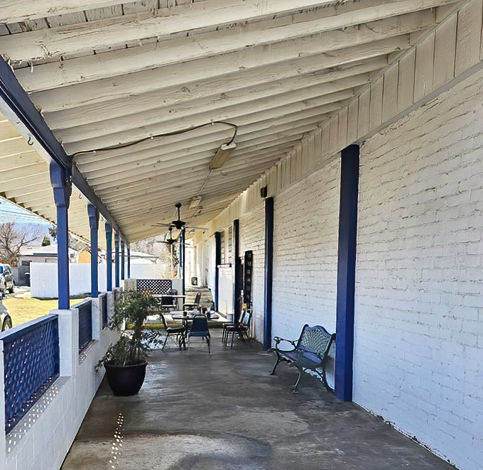 The covered porch offers a moment of quiet contemplation before or after your meal &ndash; a rare commodity in our rushed world.