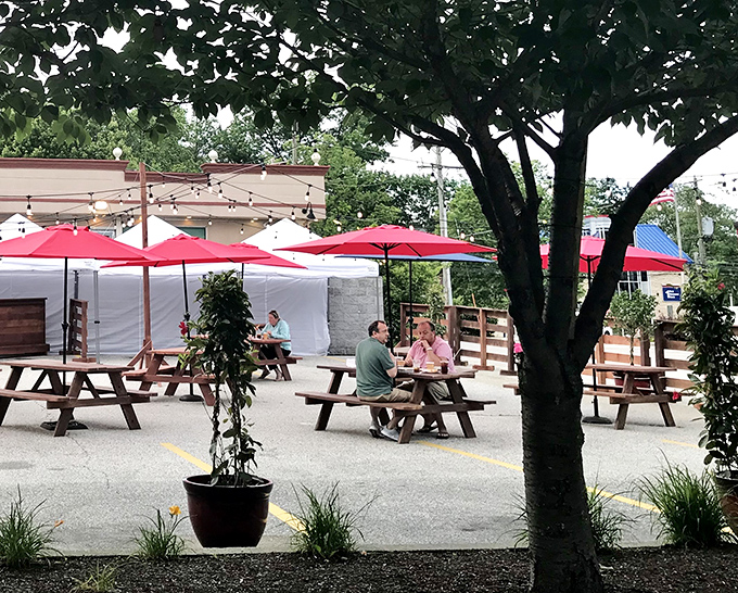 The outdoor seating area offers a breath of fresh air—where your pancakes taste even better under the gentle shade of Pennsylvania trees.