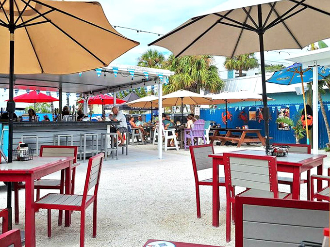 The outdoor seating area offers Florida's favorite dining room&mdash;sunshine overhead and a gentle breeze between bites of grouper.