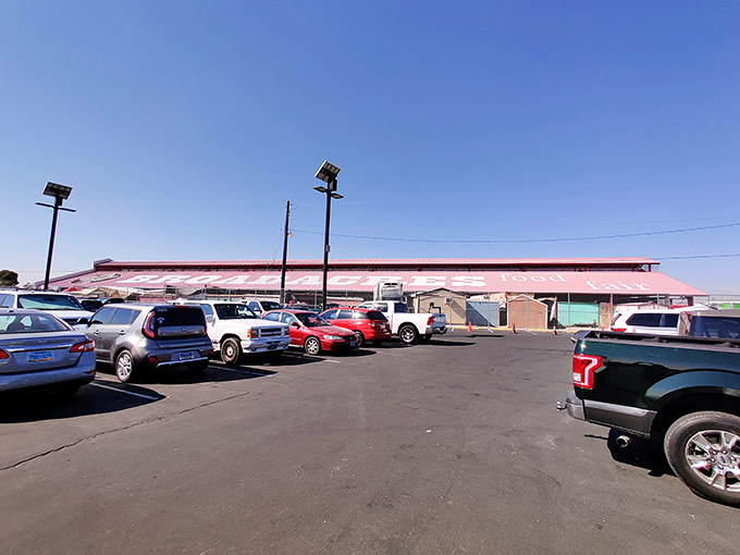 Under the desert sun, Broadacres' distinctive pink-roofed buildings house a universe of possibilities that the Strip's glitzy malls could never replicate.