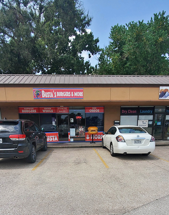 Hiding between a dry cleaner and everyday storefronts, Busta's proves great flavor often comes in unassuming packages.